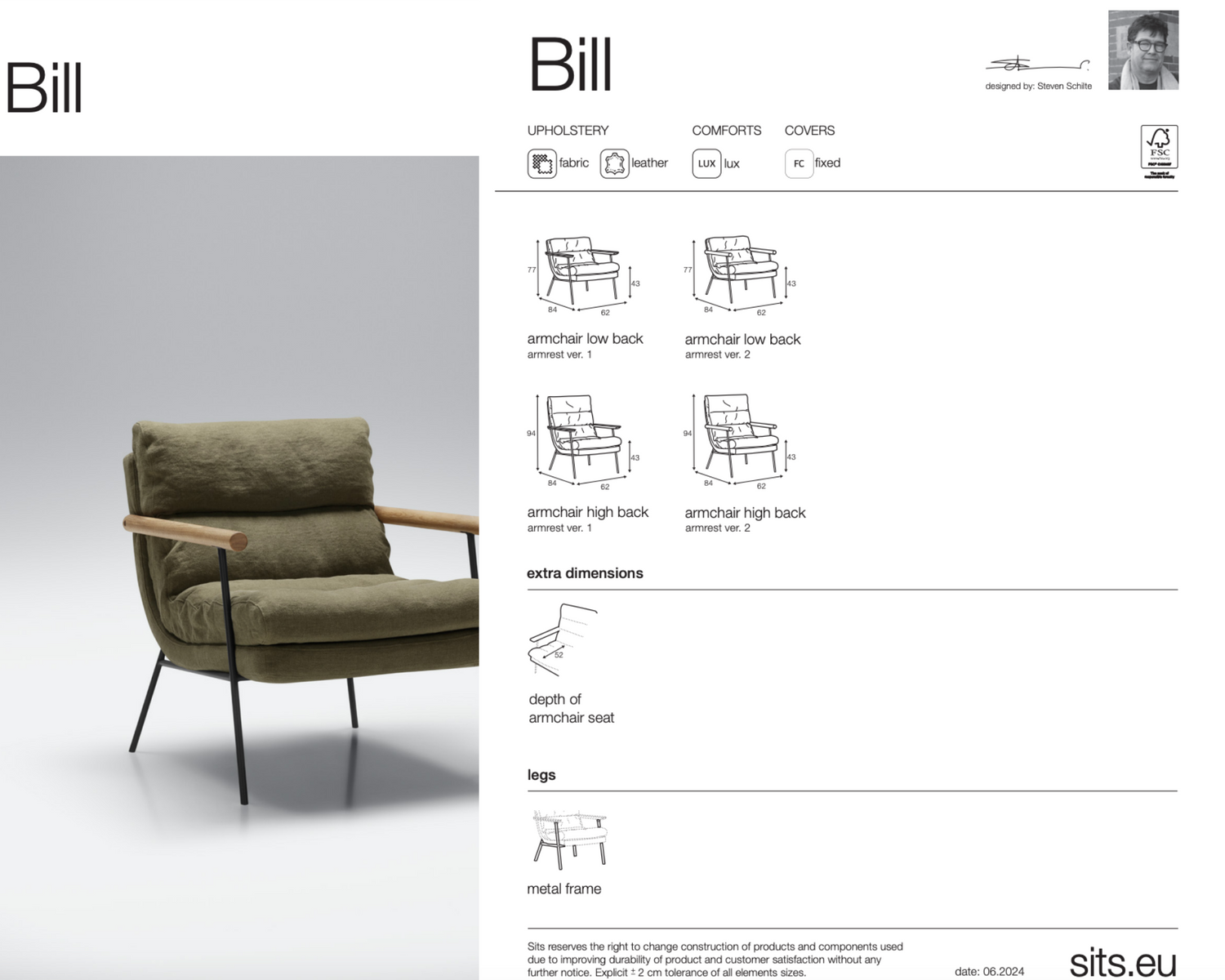 Fiche technique BILL – Lulu Home Interior